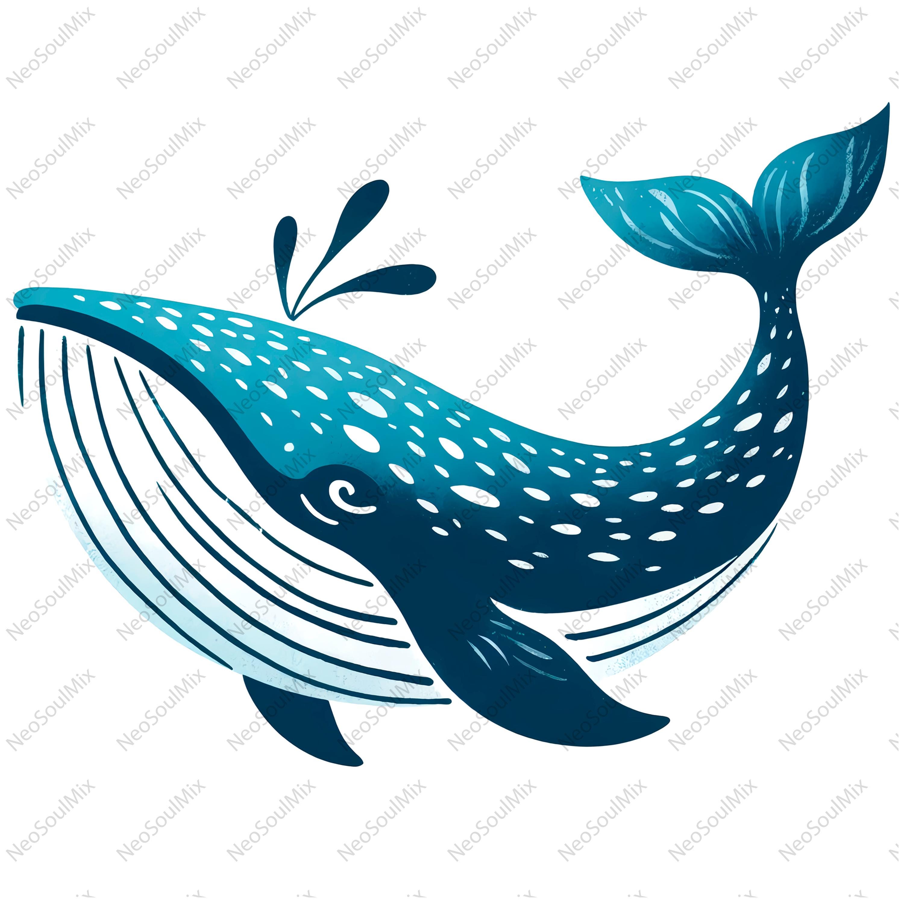 20 Cartoon Whale Clipart, Whale Illustration, Printable Watercolor ...