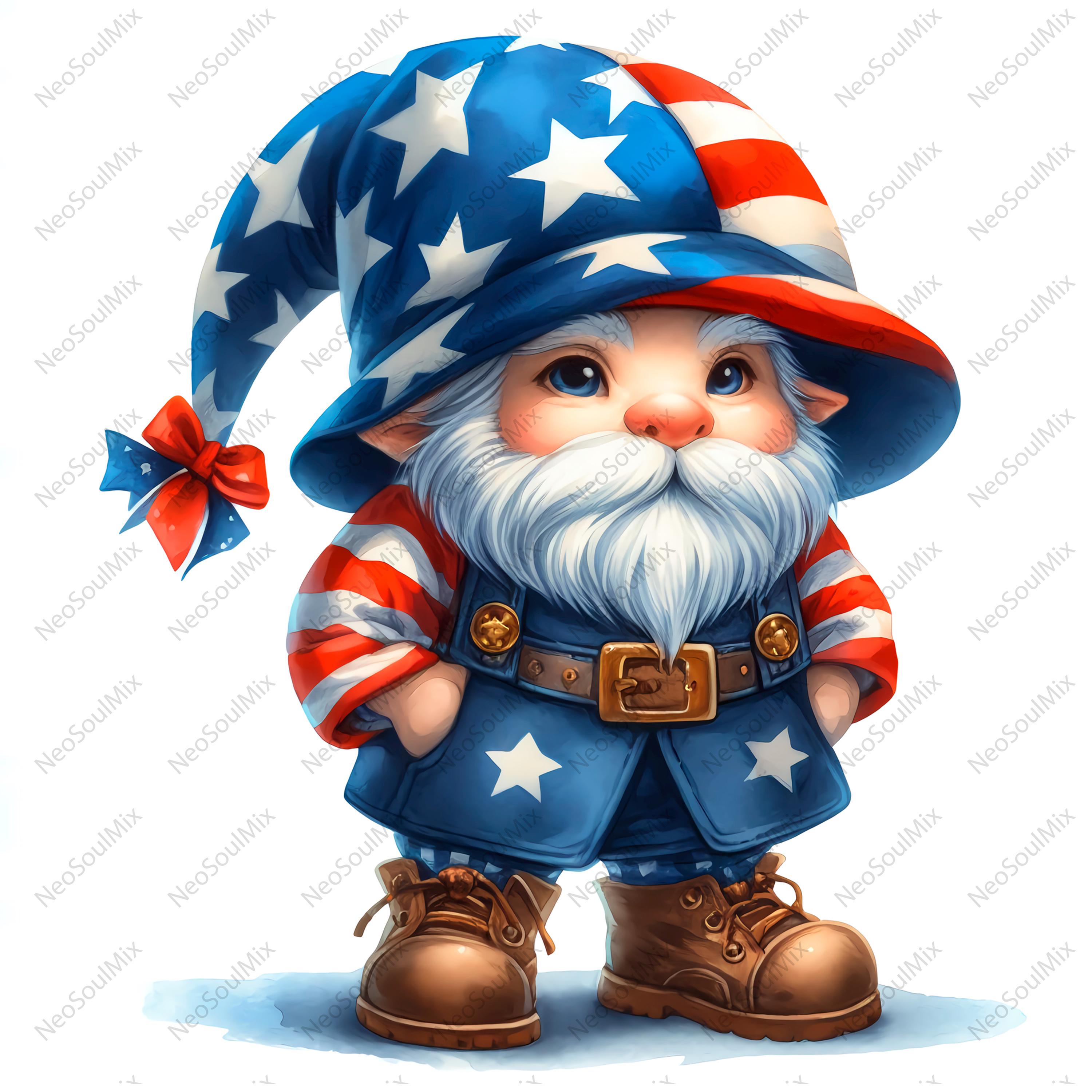 27 Patriotic Gnome Clipart Bundle | American Pride | 4th of July ...