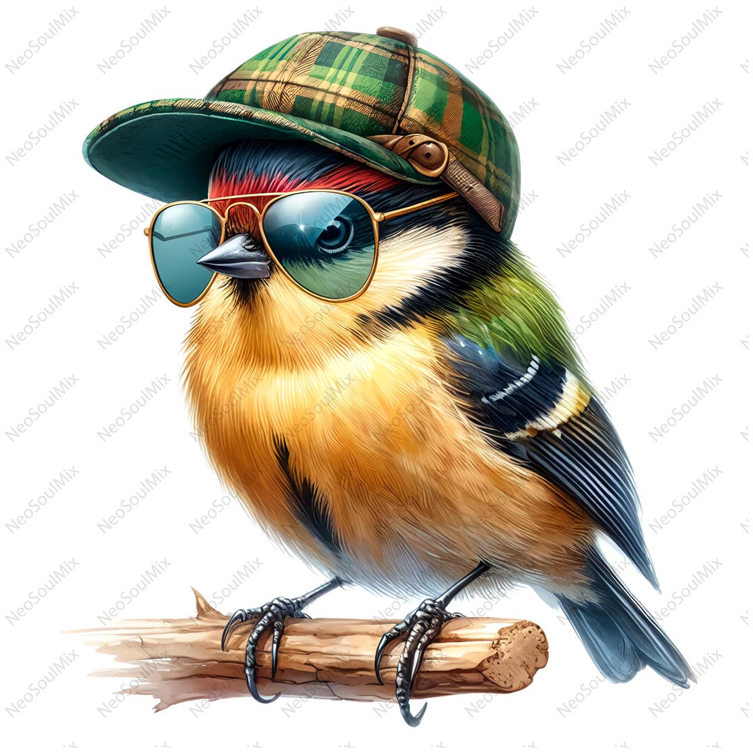 22 Cute Birds in Glasses Clipart | Funny Birds | Printable Watercolor ...