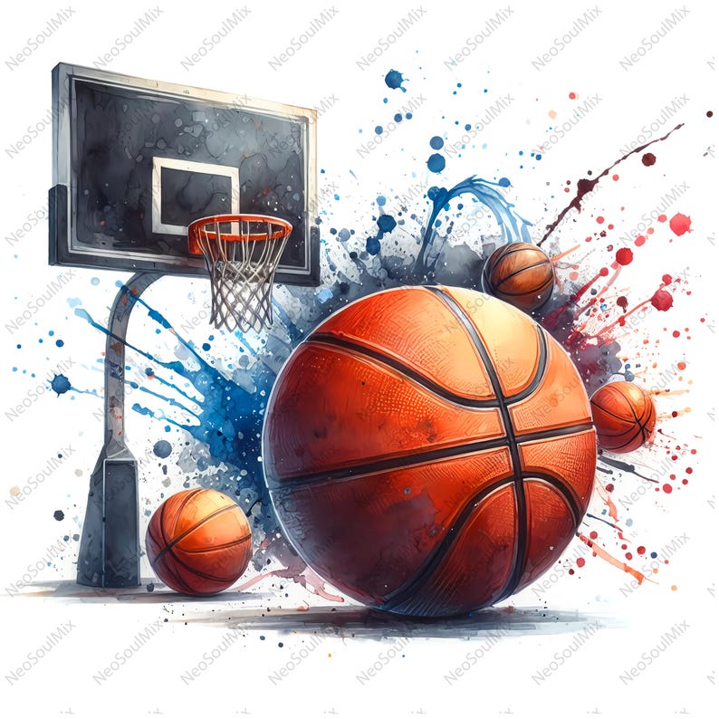 24 Watercolor Basketball Clipart | Sports Basketball | Printable ...