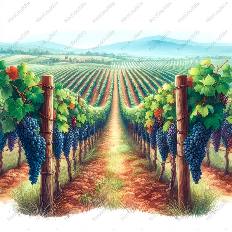 18 Grape | Vineyard Grape Clipart | Fresh Fruit Vine Designs ...