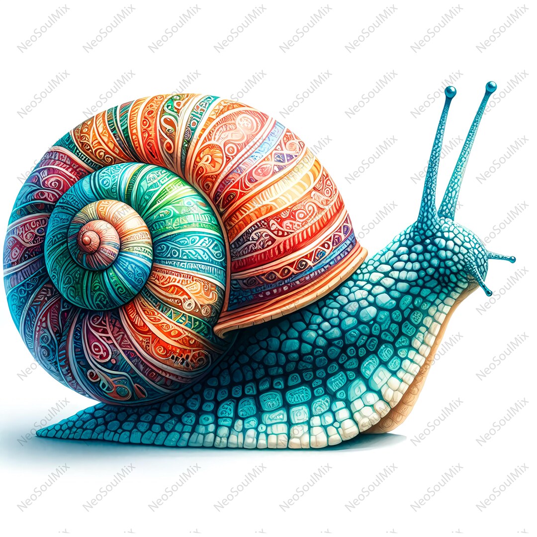 26 Snail | Folk Art Snail Clipart | Whimsical Snail Illustrations ...