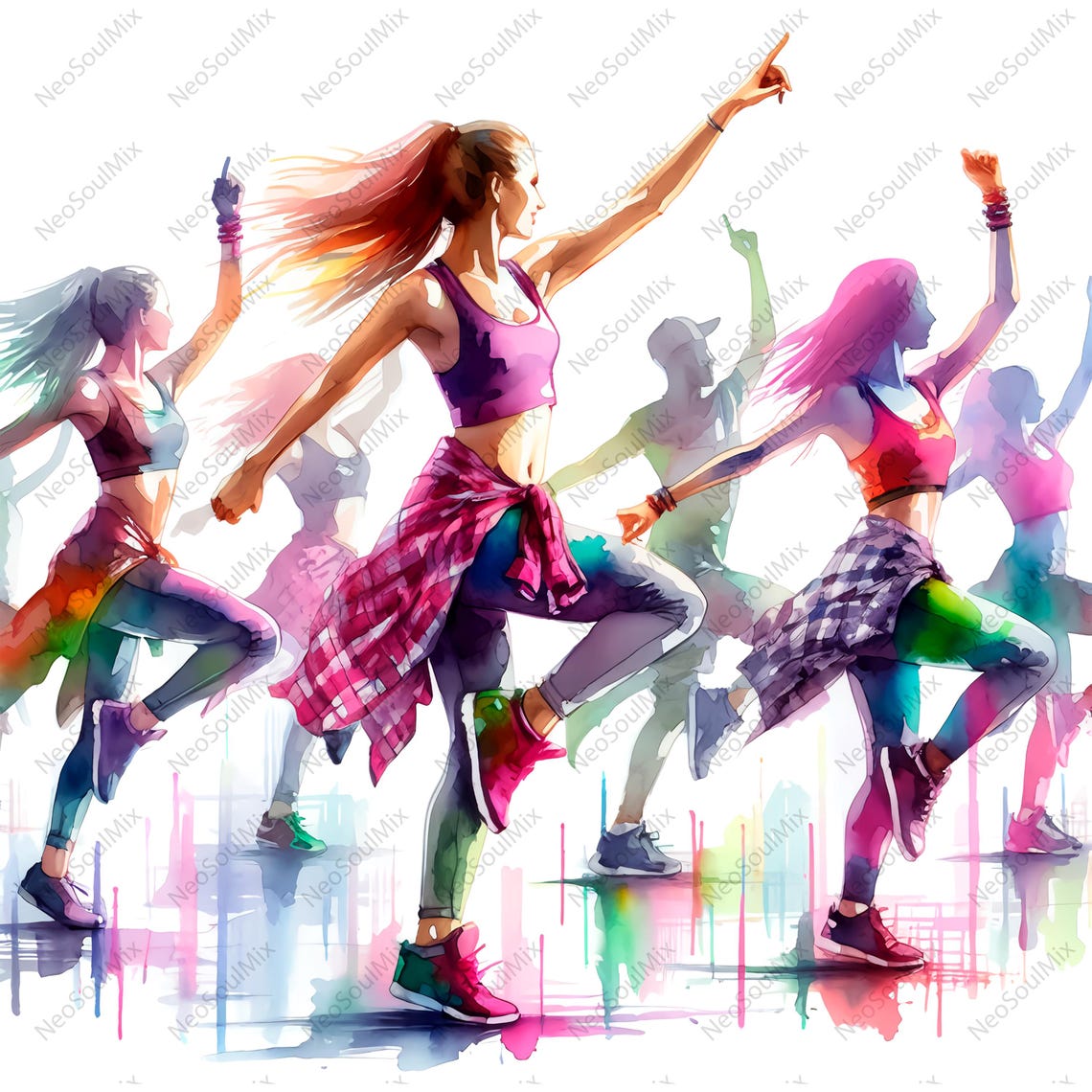 22 Zumba Clipart | Zumba Dance | Printable Watercolor Clipart | High ...