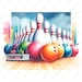 14 Sport Bowling Clipart Bundle, Bowling Clipart, Watercolor Bowling ...