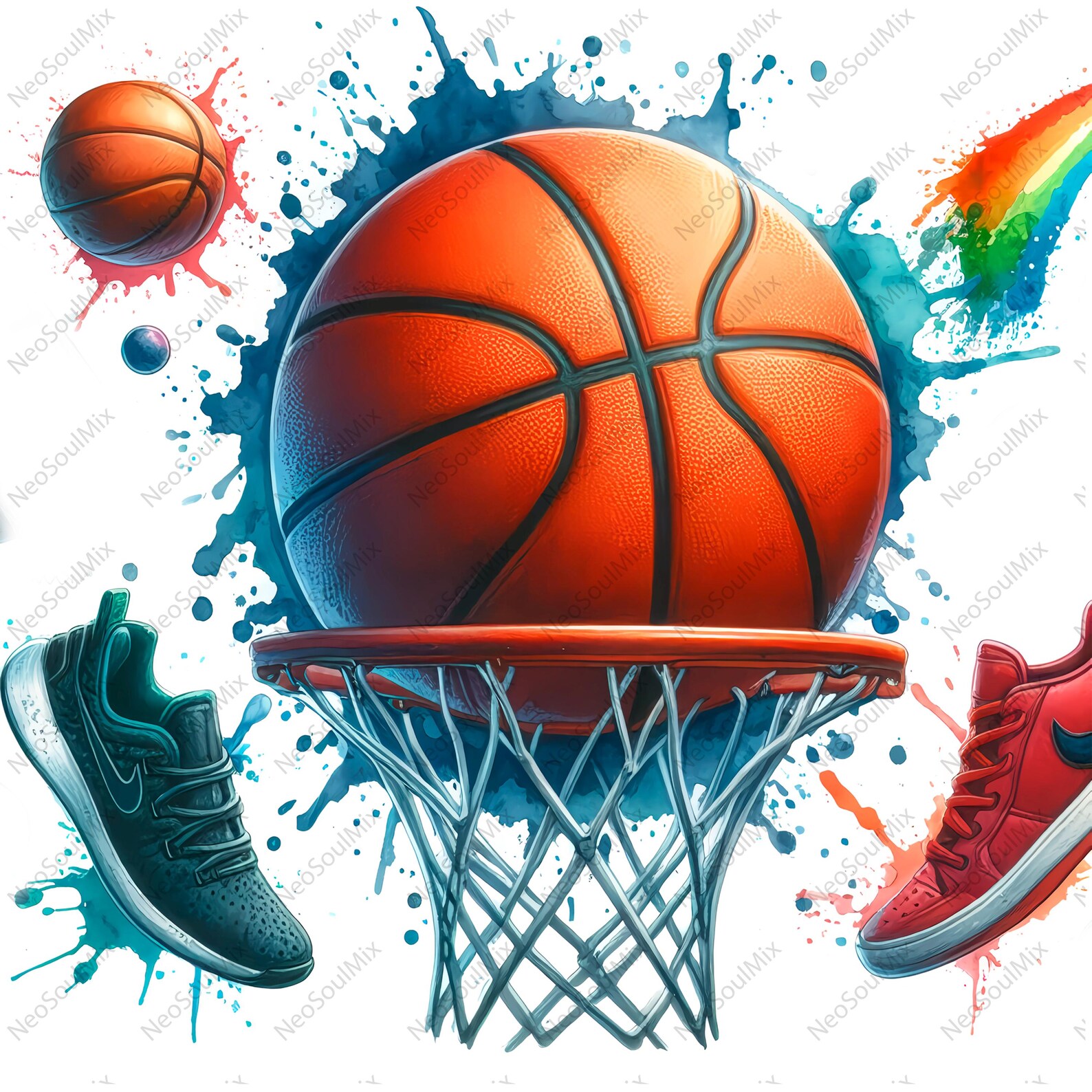 24 Watercolor Basketball Clipart | Sports Basketball | Printable ...