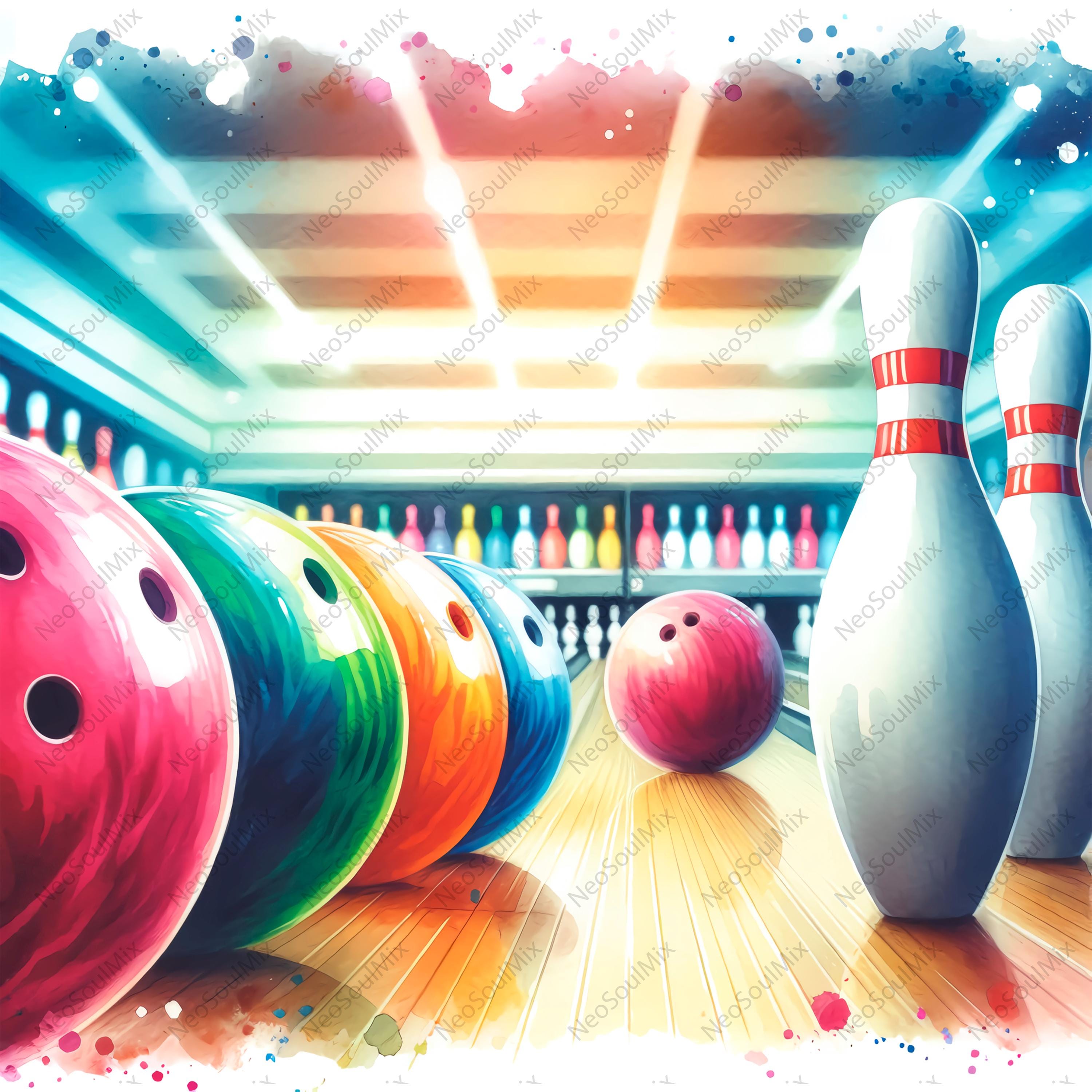 14 Sport Bowling Clipart Bundle, Bowling Clipart, Watercolor Bowling ...