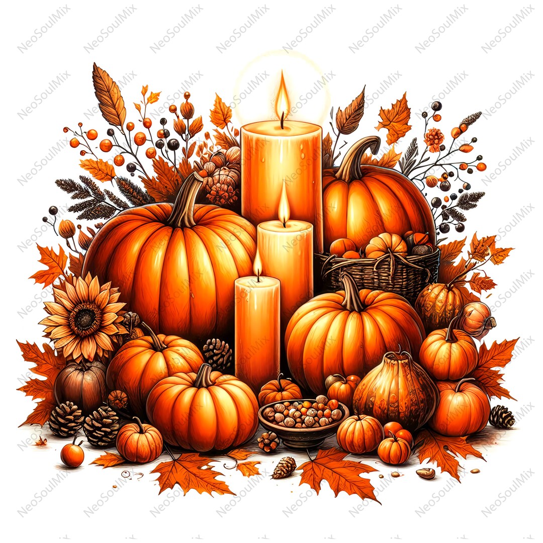 15 Fall Thanksgiving Clipart | Autumn Harvest | Printable Watercolor ...