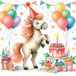 24 Horse Birthday Clipart | Birthday Horse Clipart Bundle | Printable ...