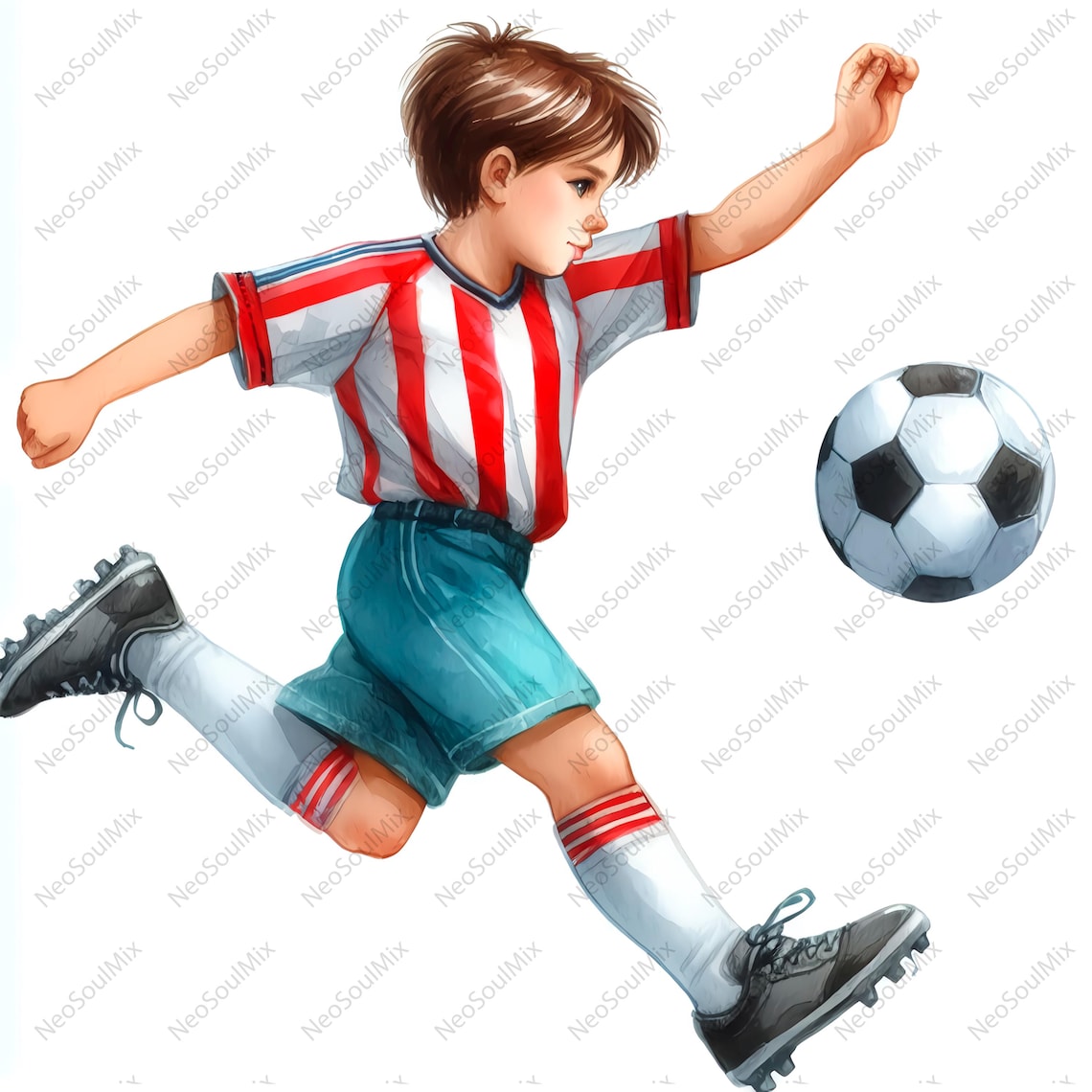 22 Soccer Boy Clipart | Kids Playing Sports Illustration | Printable ...
