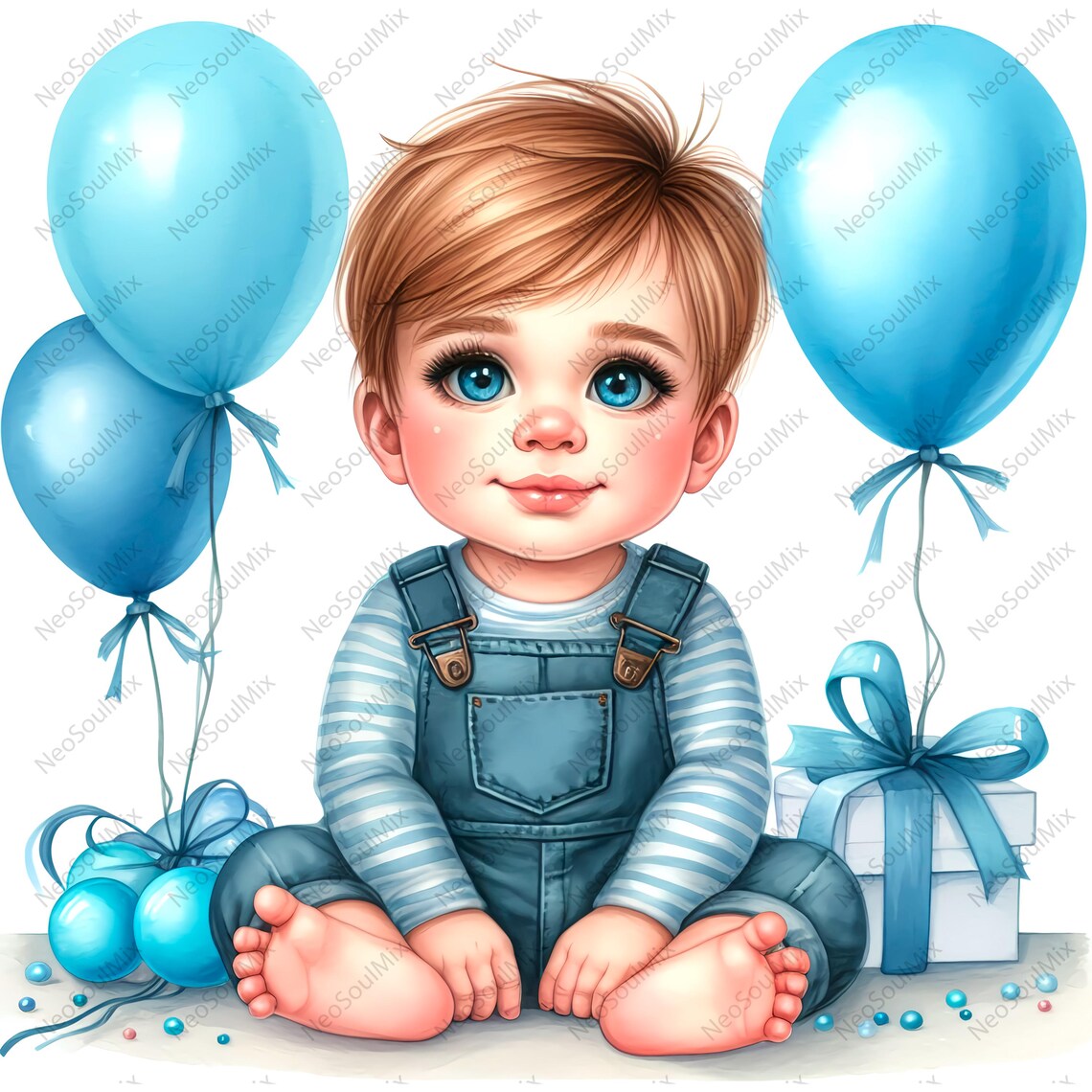 20 Baby Boy Clipart | Watercolor Designs | High-quality JPG Files ...