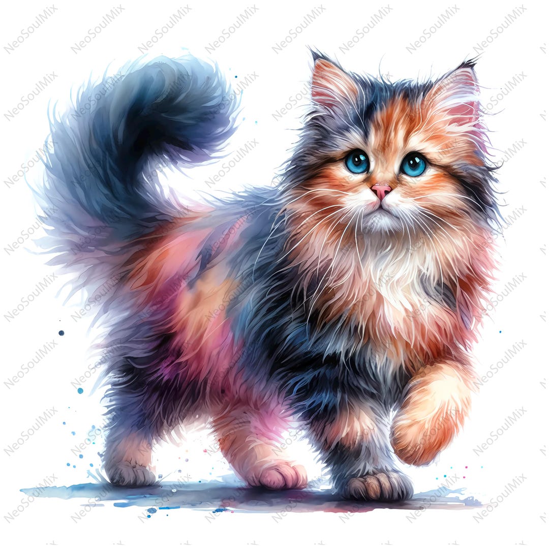 21 Cute Cat Clipart | Adorable Nursery Kittens | Printable Watercolor ...