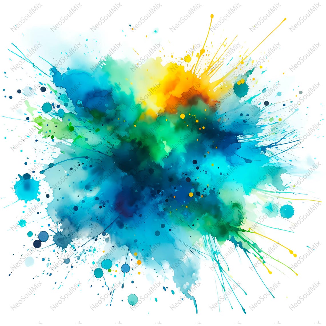 31 Watercolor Color Splash Clipart, Paint Splatter Clipart, Alcohol Ink ...