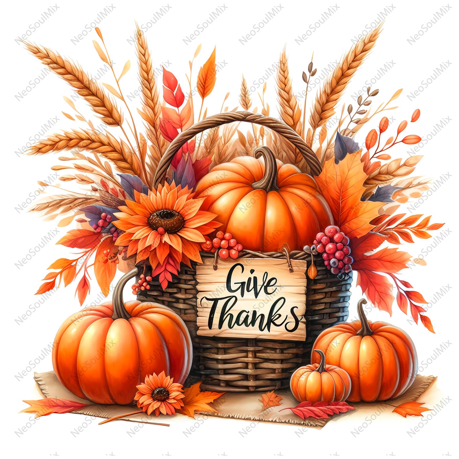 16 Fall Thanksgiving Clipart | Autumn Harvest | Printable Watercolor ...