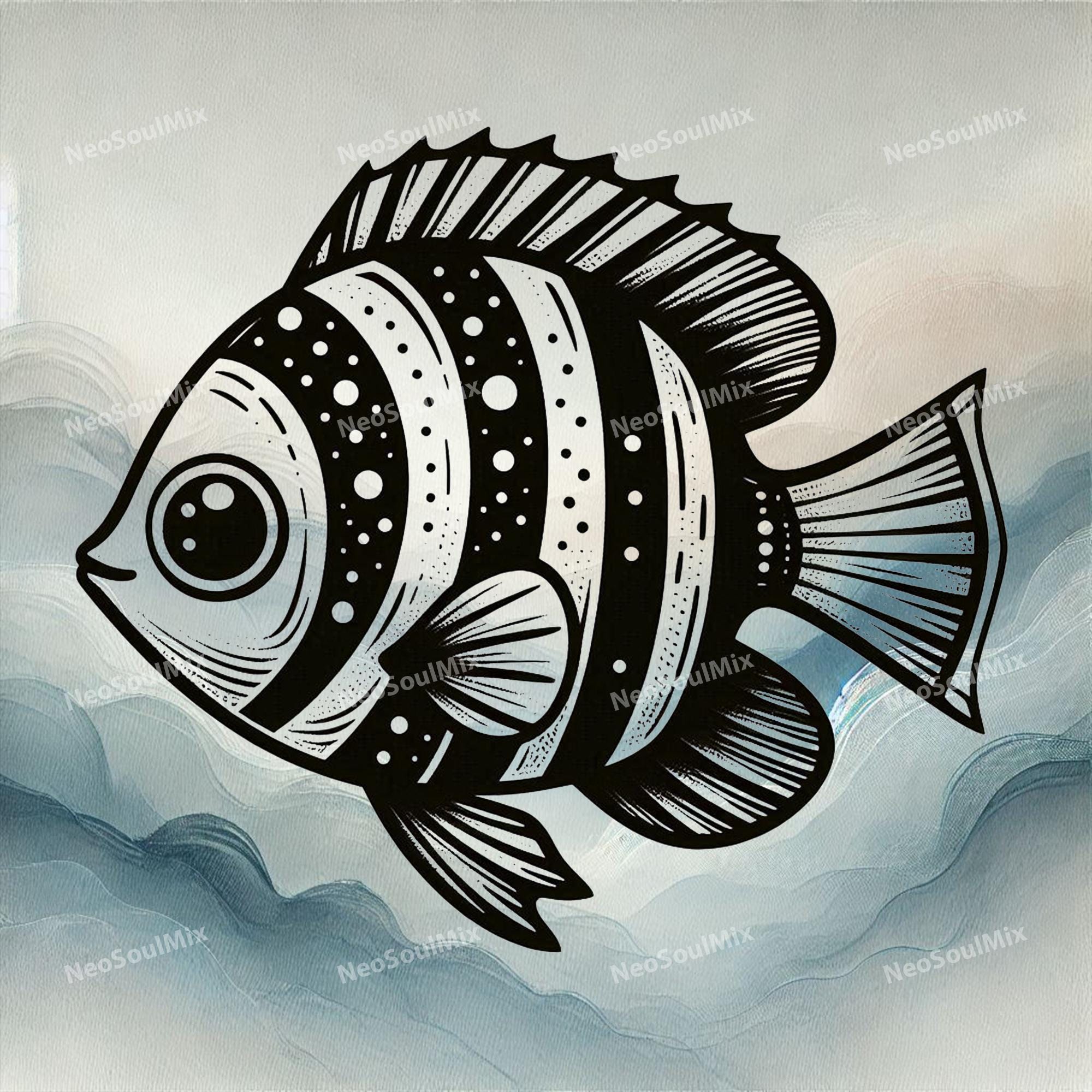 Black Fish Clipart, Sea Animals SVG, Daughter Fish, Ocean Clipart ...