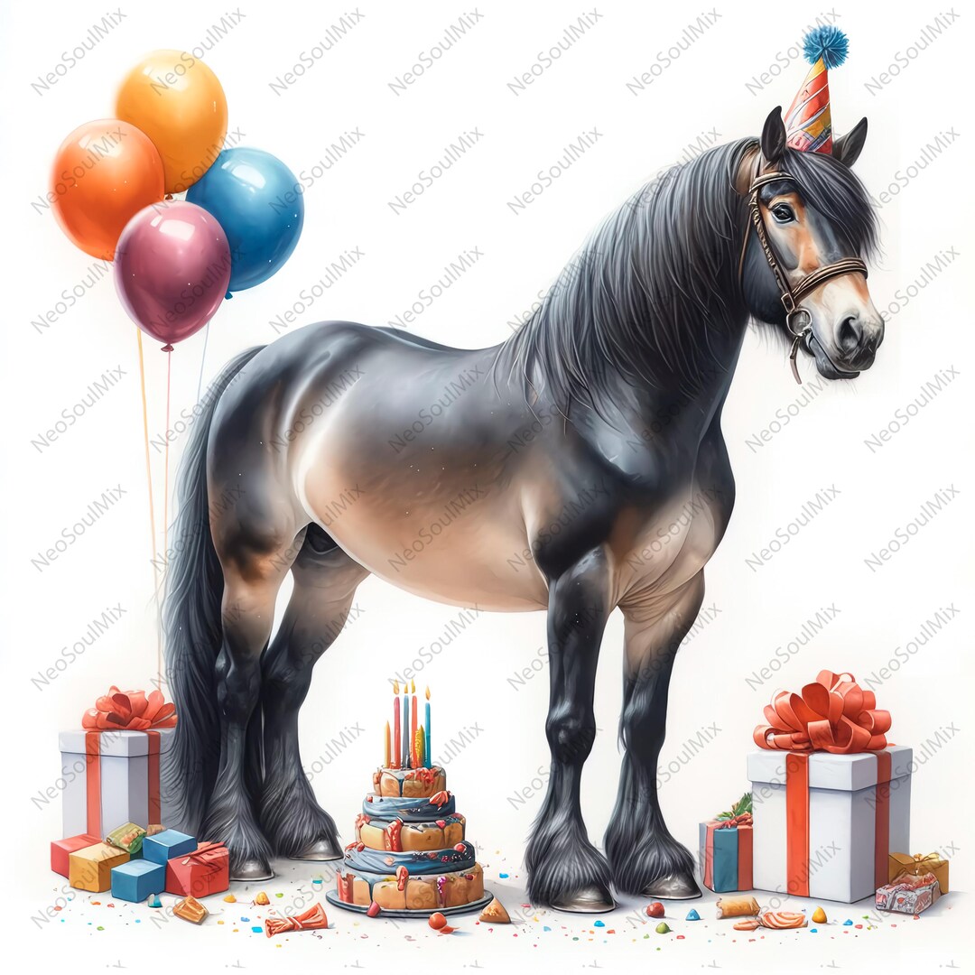 24 Birthday Horse Clipart Bundle | Horse Birthday Clipart | Printable ...