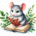 18 Mouse With Books Clipart | Mouse Bedroom | Printable Watercolor ...