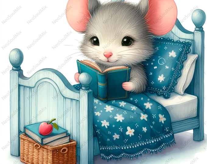 20 Mouse With Books Clipart, Cute Mouse Mouse Bedroom, Mouse Reading ...