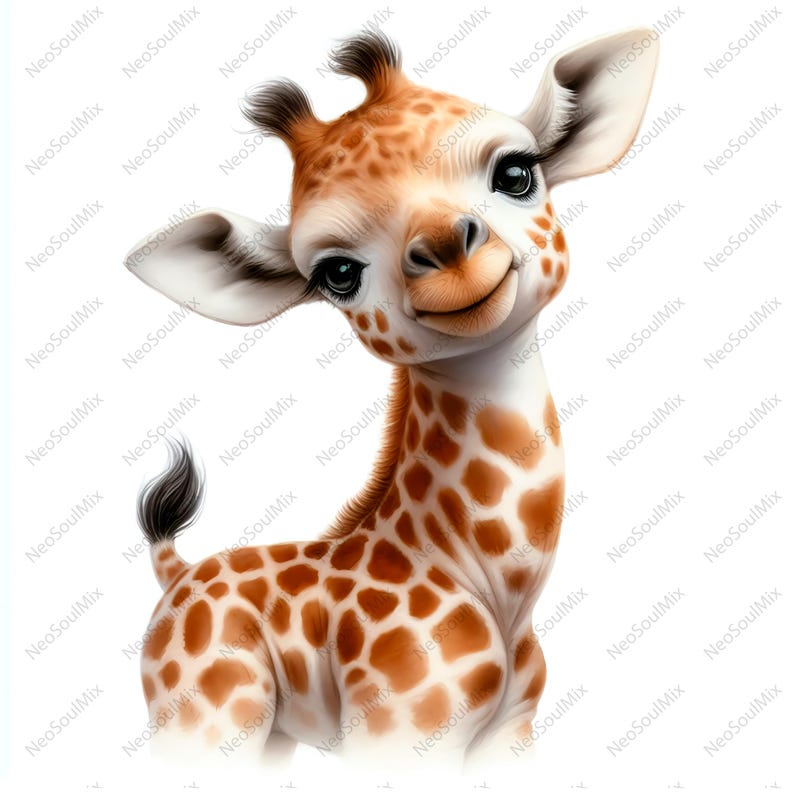 21 Baby Giraffe Clipart, Giraffe Nature Clipart, Wall Art, Paper Craft ...