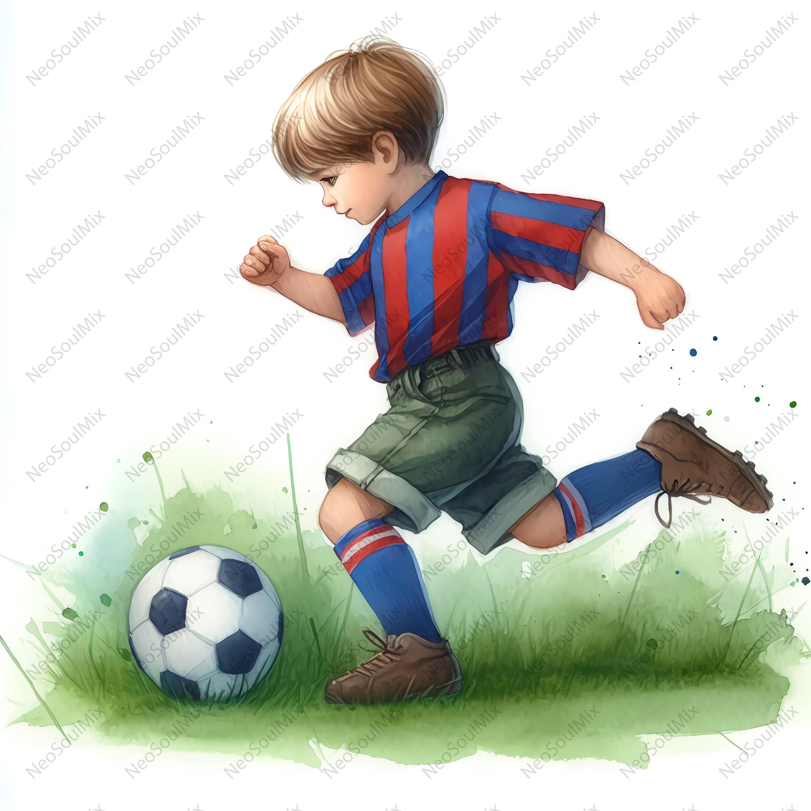 20 Soccer Boy Clipart | Kids Playing Sports Illustration | Printable ...