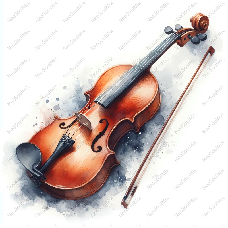 16 Violin | Music Art | High Quality Watercolor Jpgs- Crafting ...