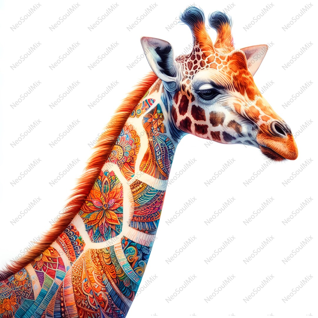 25 Giraffe Clipart | Cute Giraffes | Printable Watercolor Clipart ...