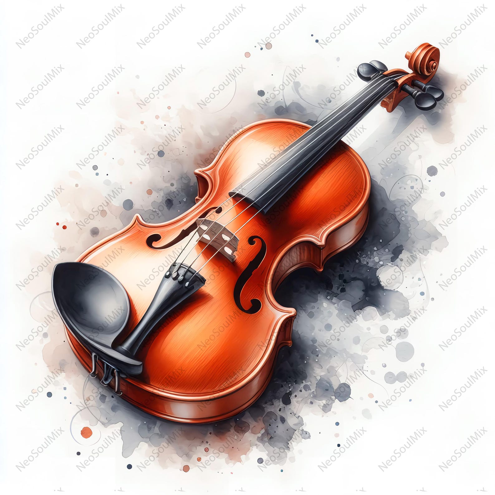16 Violin | Music Art | High Quality Watercolor Jpgs- Crafting ...