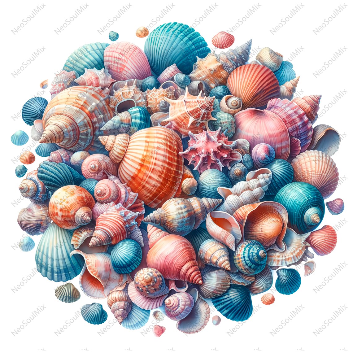 23 Sea Shells Clipart | Seashell Clipart | Printable Watercolor Clipart ...