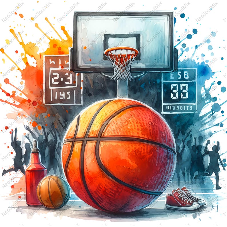 24 Watercolor Basketball Clipart | Sports Basketball | Printable ...