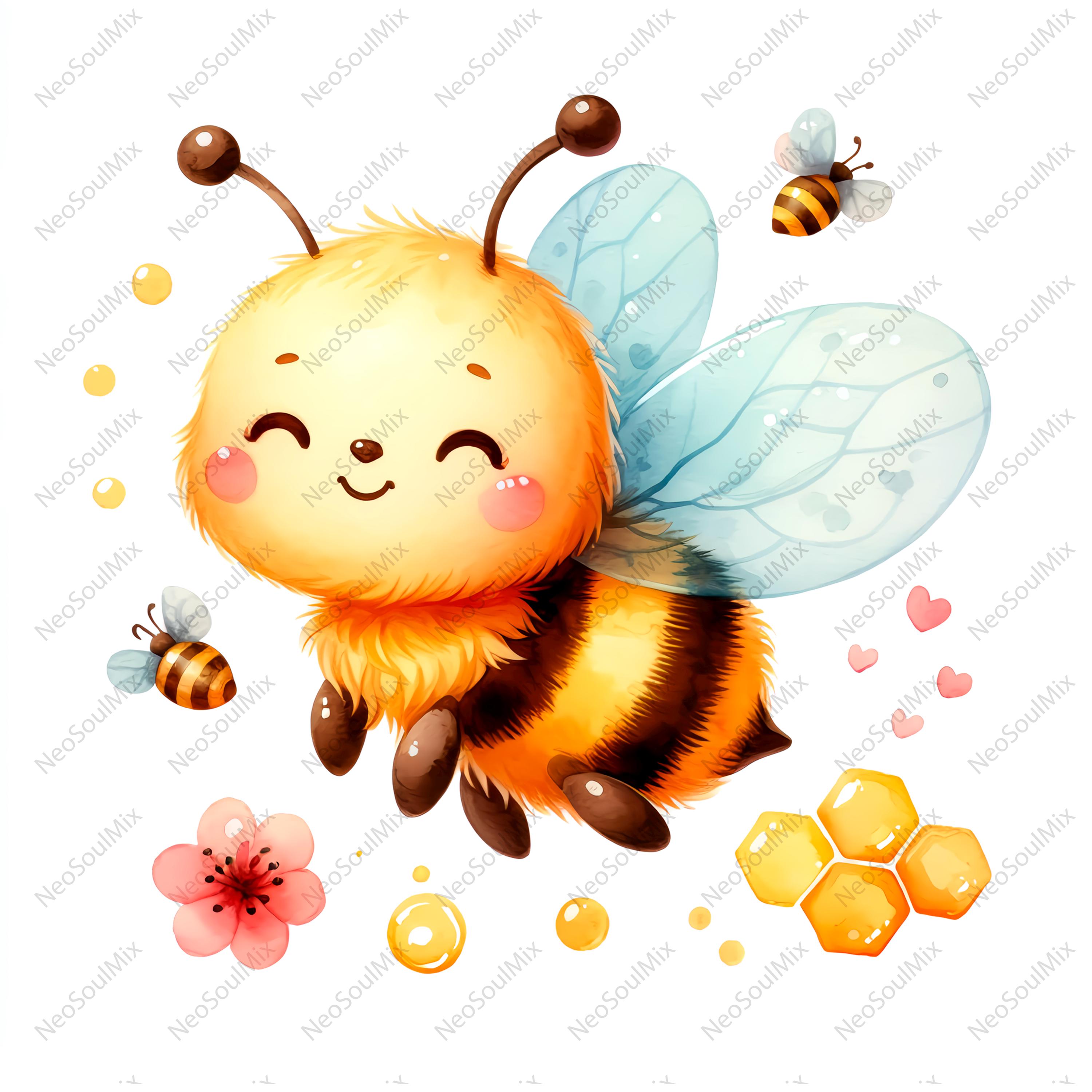 27 Sweet Bees Clipart Bundle, Cute Bees Clipart Bundle, Cute Bees Jpgs ...