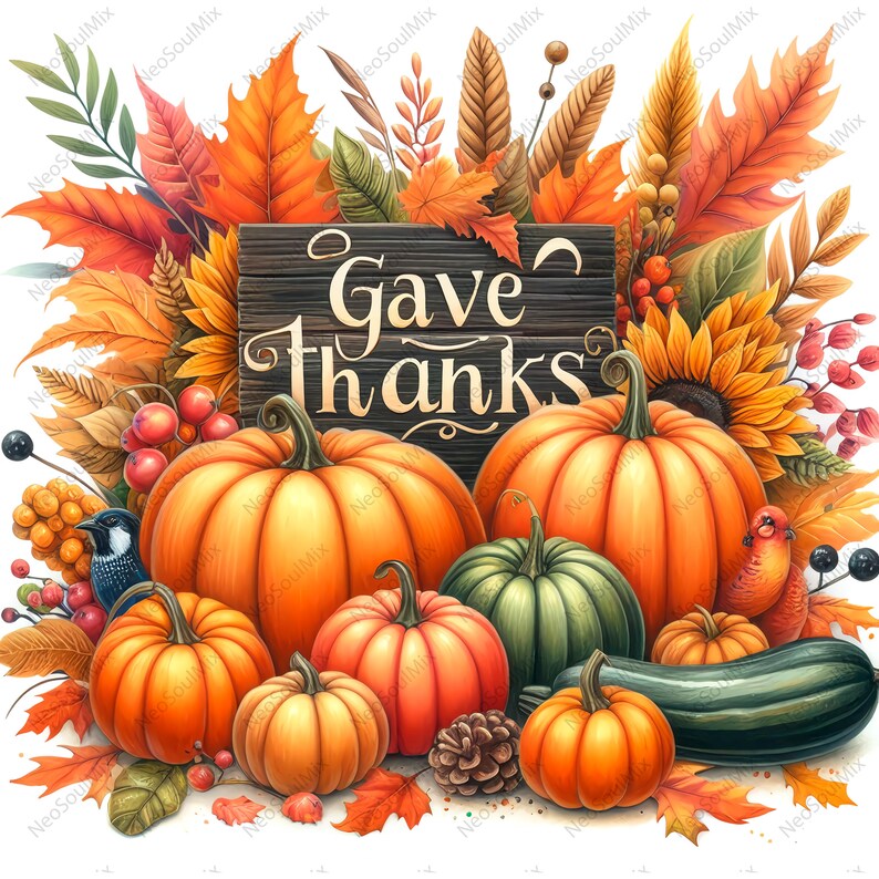 15 Fall Thanksgiving Clipart | Autumn Harvest | Printable Watercolor ...