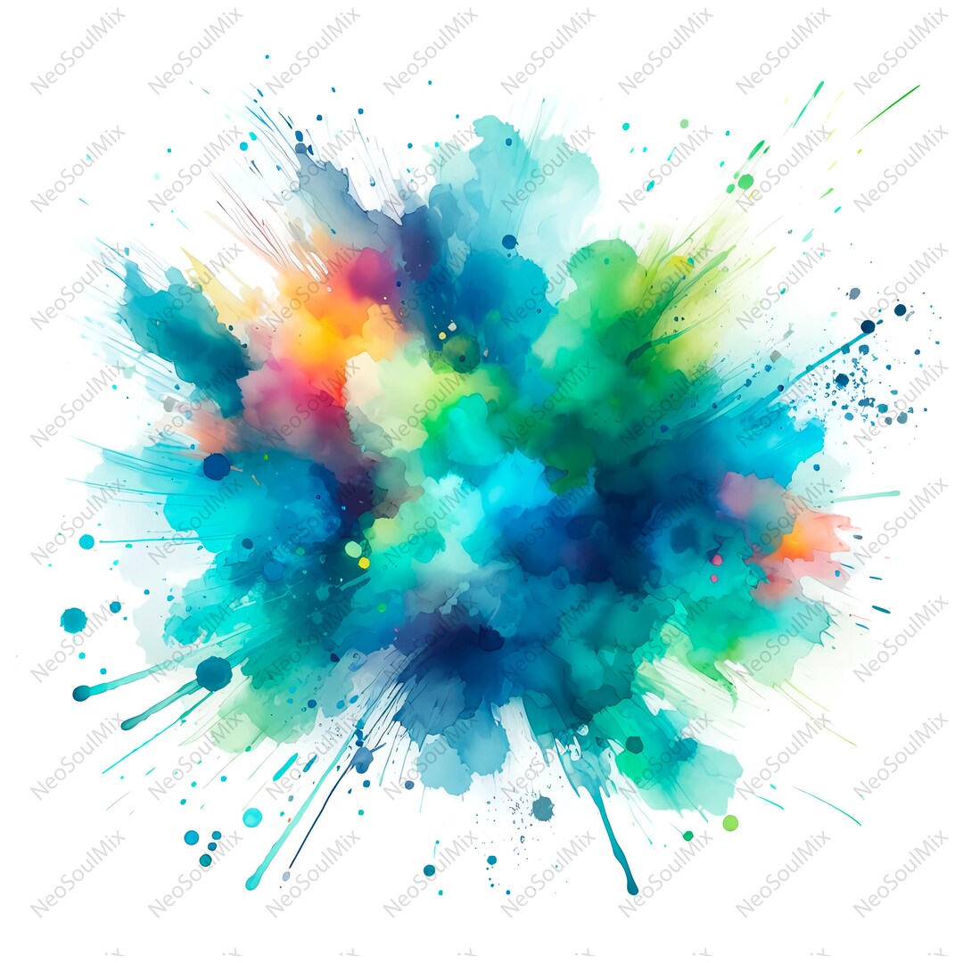 31 Watercolor Color Splash Clipart, Paint Splatter Clipart, Alcohol Ink ...