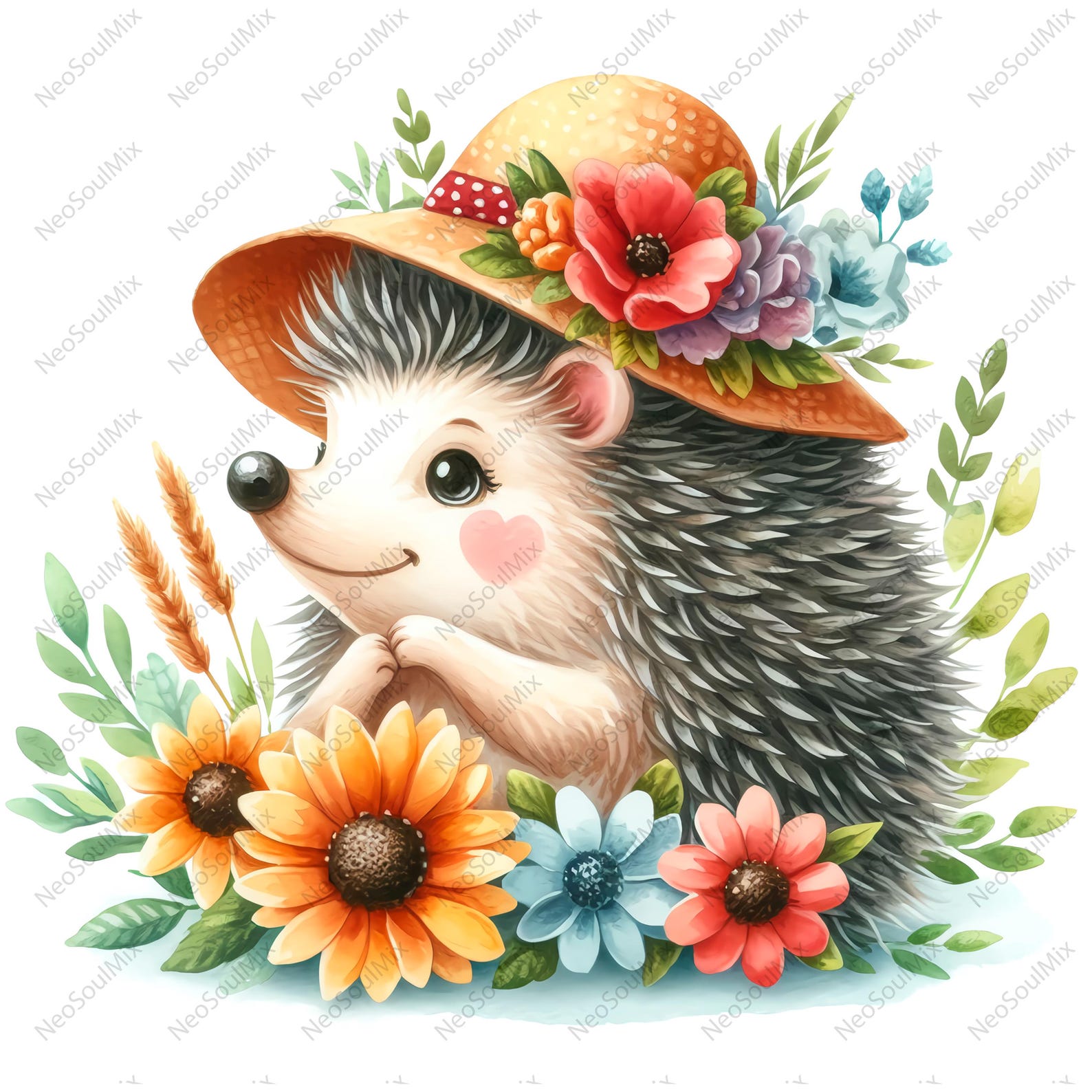 27 Hedgehog Cartoon Clipart | Cartoon Hedgehog | Printable Watercolor ...