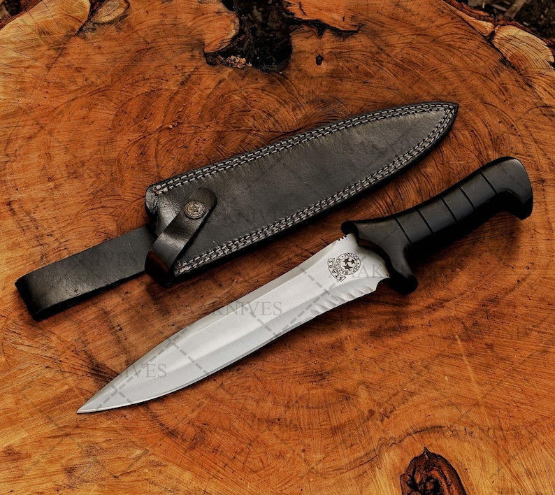 Leon Kennedy RE4 Replica Bowie Knife: Handmade D2 Steel, Full Tang - Etsy