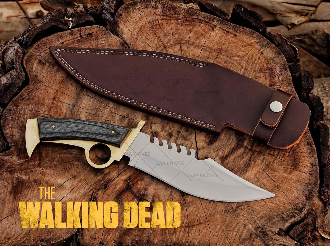 Walking Dead Knife: Daryl Dixon Replica Bowie Knife With Brass Finger ...