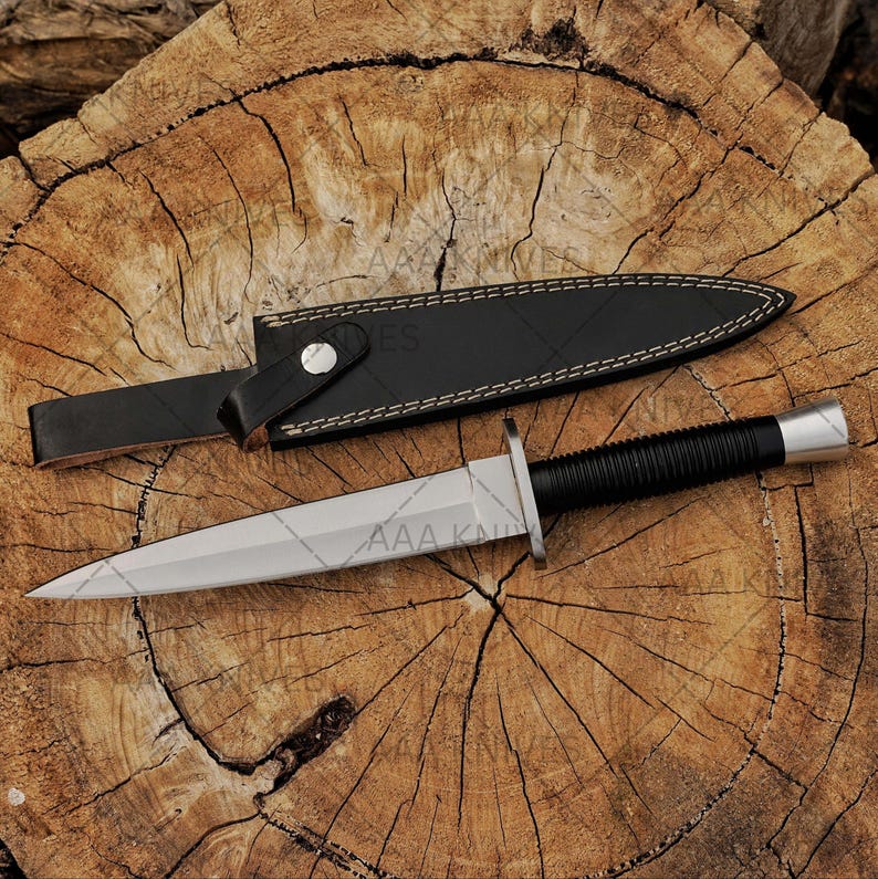 Lot of 2 Handmade Sykes Fairbairn Daggers, High Carbon Steel Knife With ...
