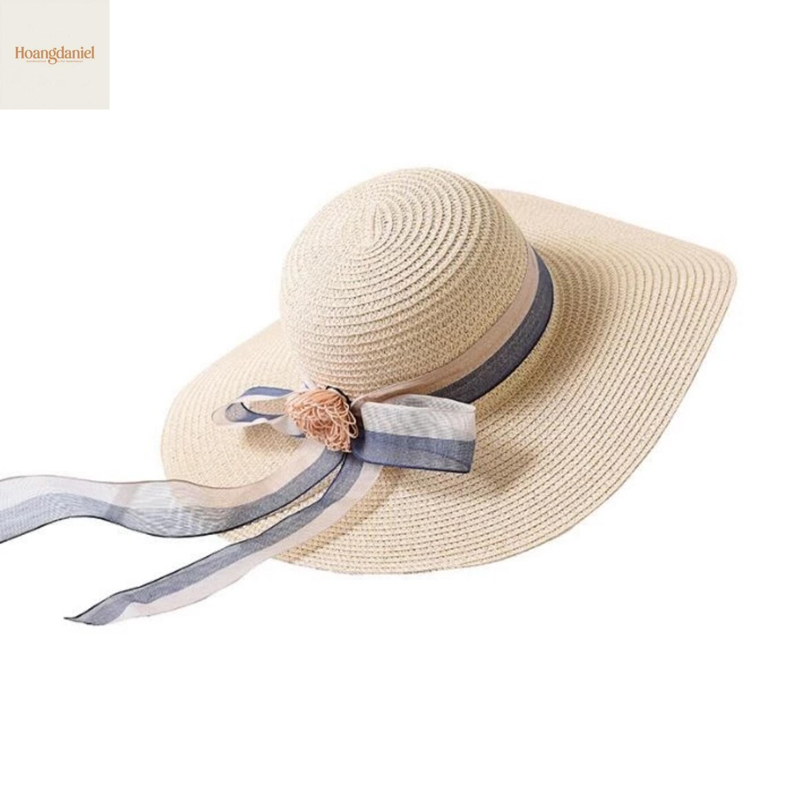 Hoangdaniel Handmade Straw Beach Hats, Elegant Wide-brim Sun Hats ...