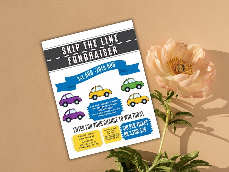 Skip the Line Fundraiser Flyer Template, Sports Fundraiser Idea, School ...