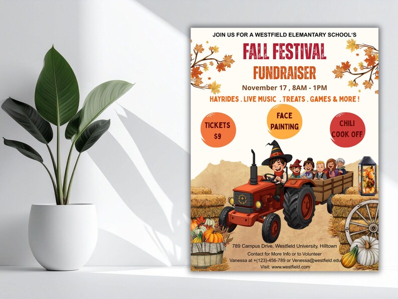 Editable Fall Festival Fall Harvest Flyer/poster Printable Kids Fall ...