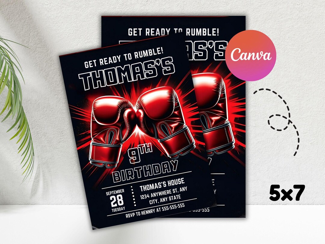 Boxing Birthday Invitation,boxing Birthday,boxing Invitation,boxing ...