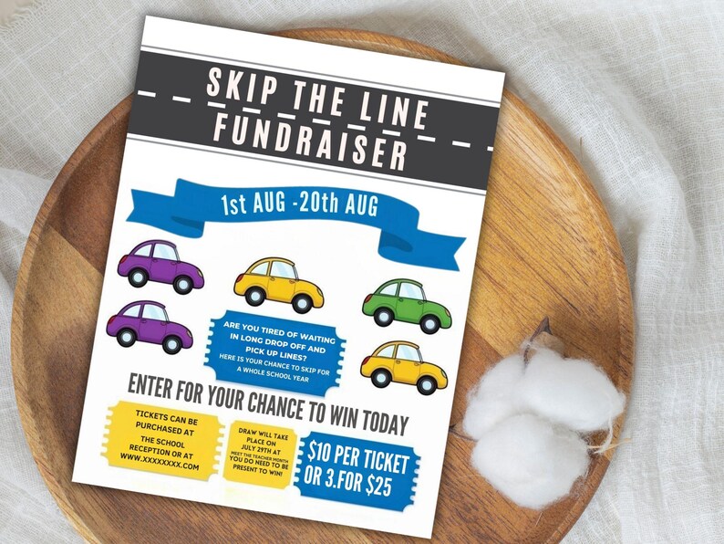 Skip the Line Fundraiser Flyer Template, Sports Fundraiser Idea, School ...
