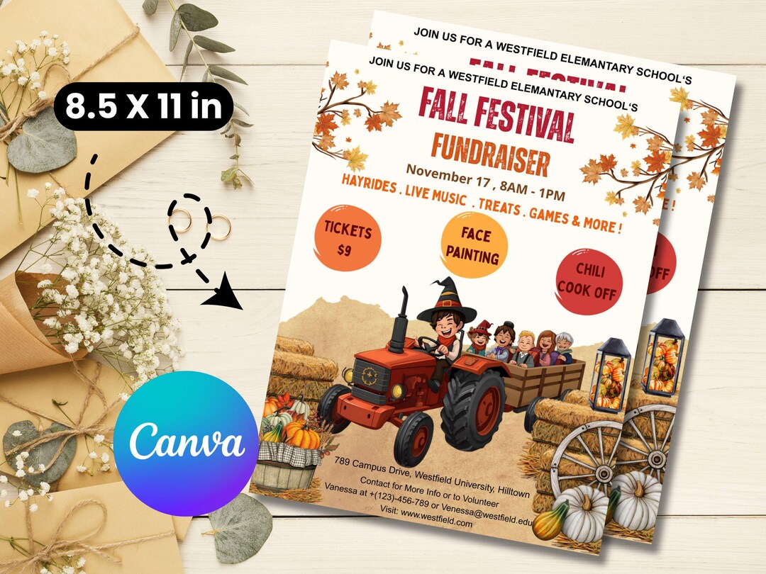 Editable Fall Festival Fall Harvest Flyer/poster Printable Kids Fall ...