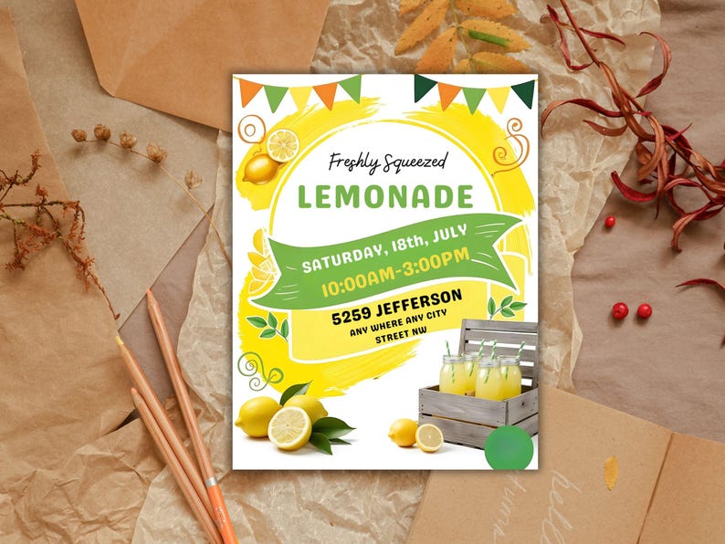 Editable Lemonade Stand Signage Template | Lemonade Stand Poster ...