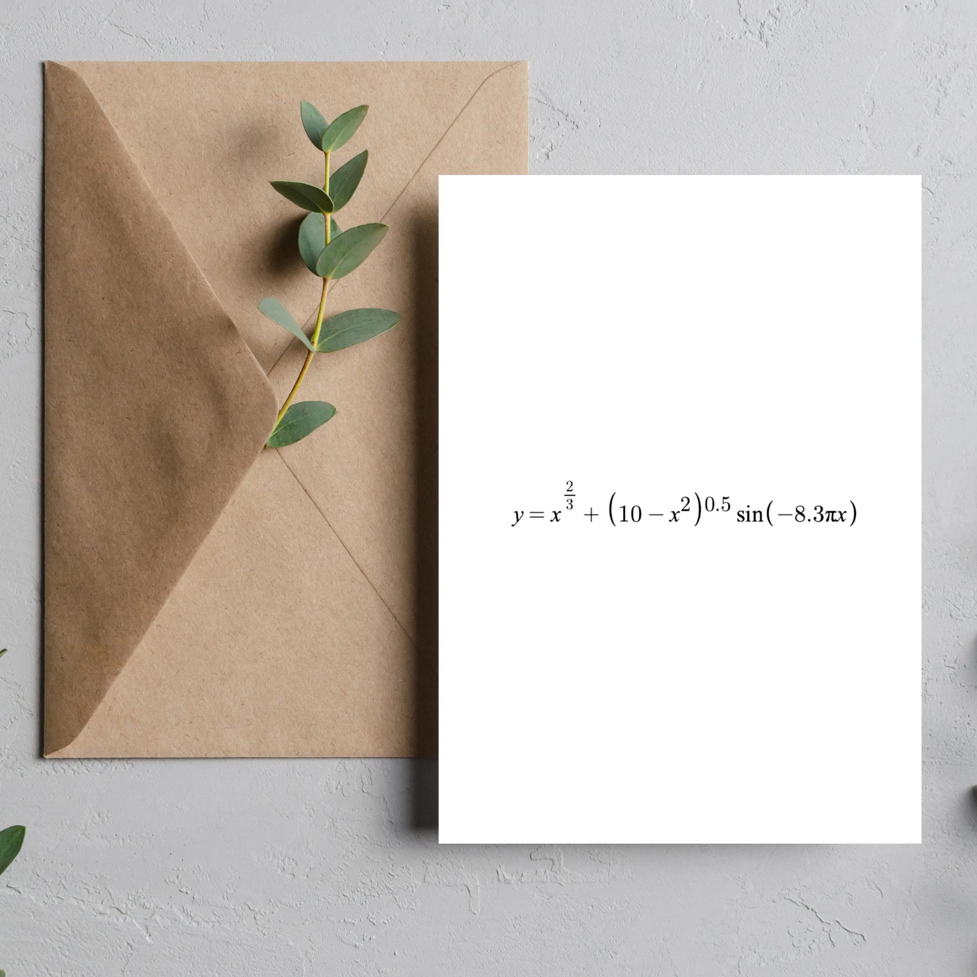 Card for Math Lover, Math Teacher, Cute Math Greeting Card, Mathematics ...