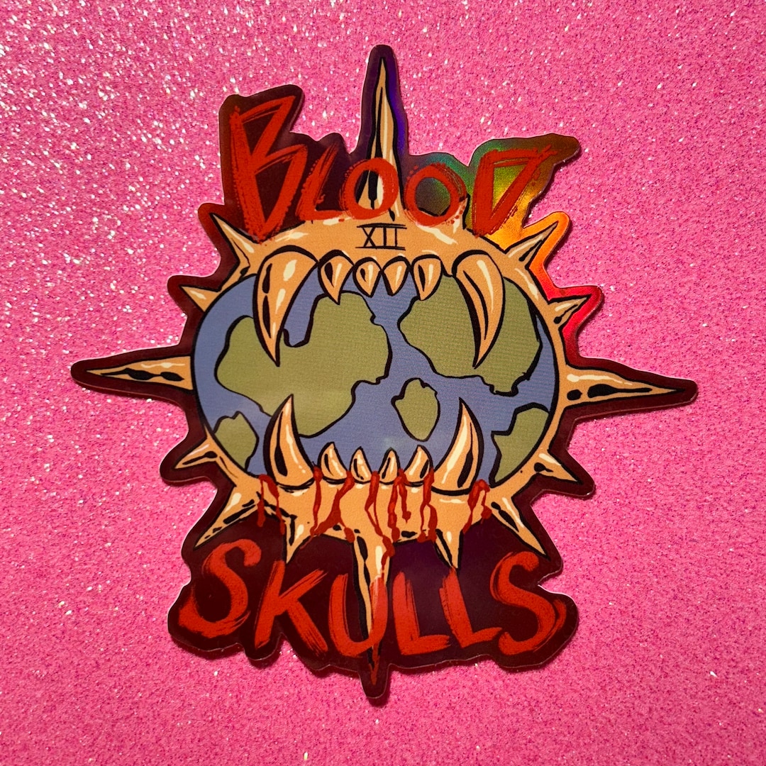 BLOOD AND SKULLS Holographic Sticker - Etsy