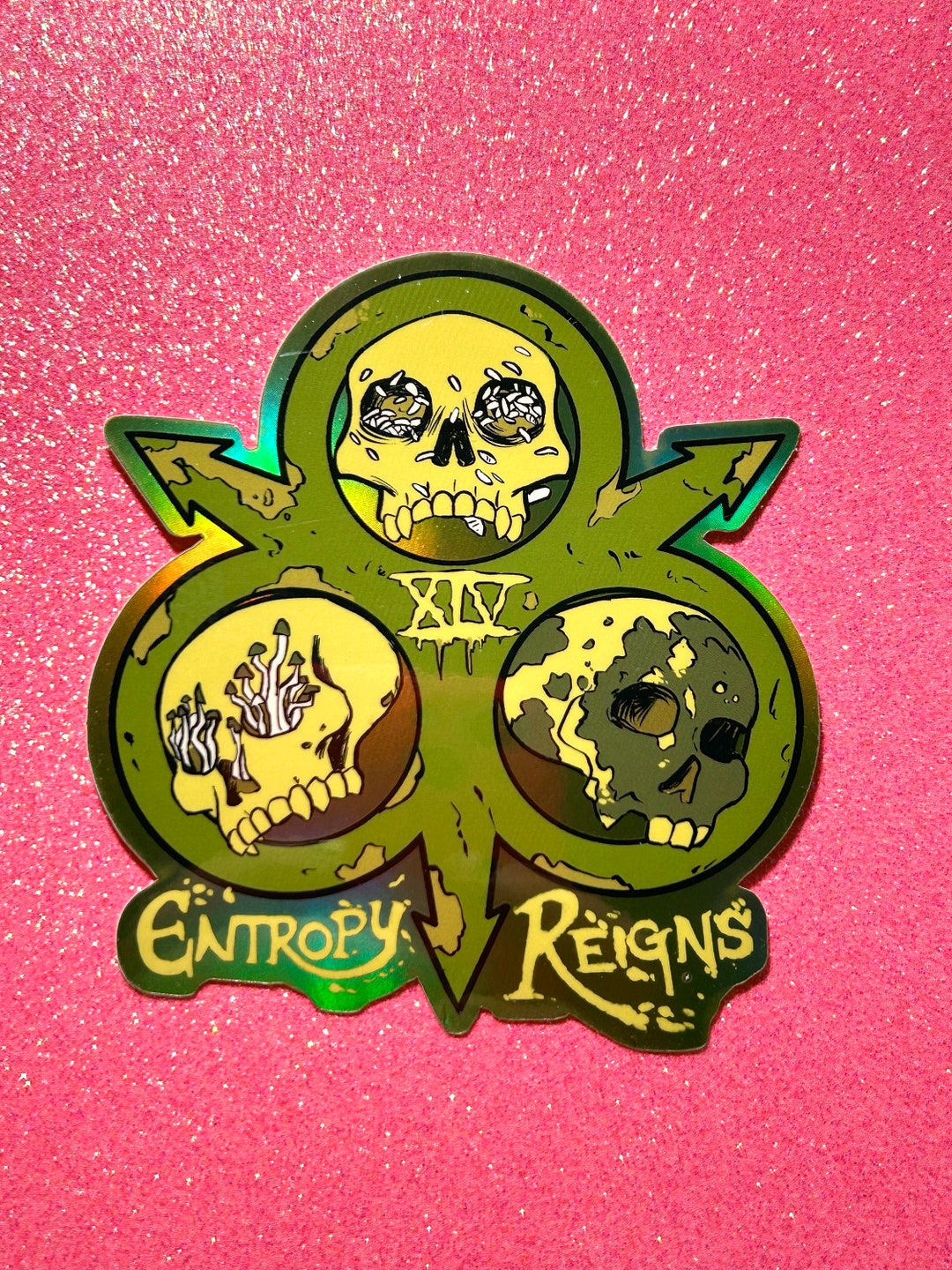 Entropy Reigns Holographic Sticker - Etsy