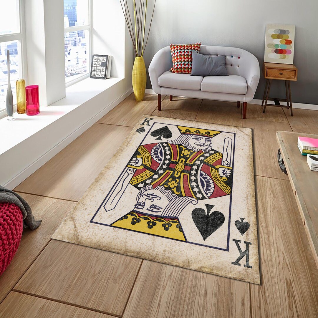 King Rug, King of Spades Rug, Playing Card Rug, Play Room Rug, 3D ...