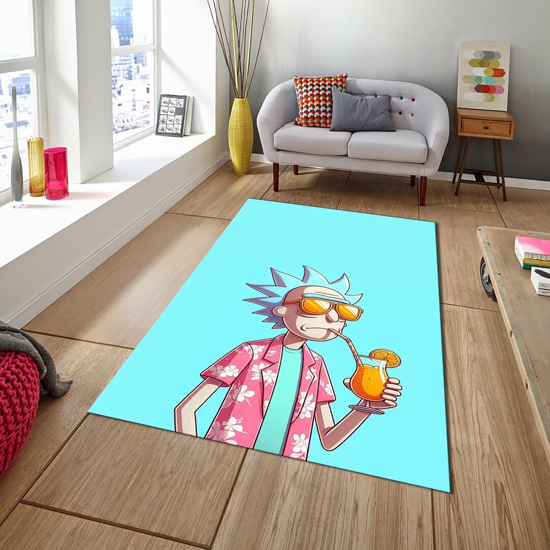 Rick and Morty Rug, Rick and Morty Artwork, Entryway Rug,cartoon Rug ...