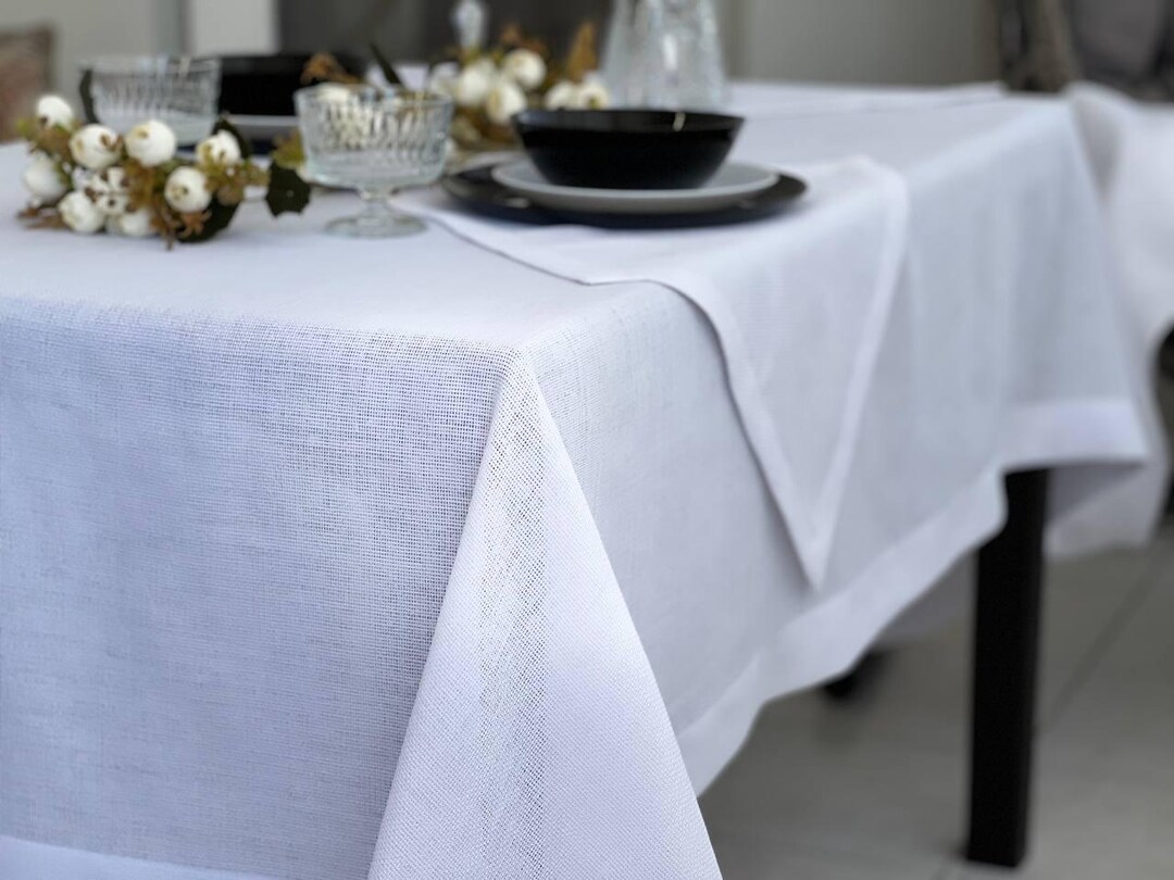 Custom White Tablecloth | Durable Wrinkle-free Fabric | Basic Universal ...
