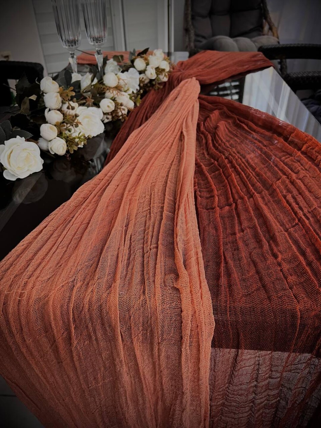 Wedding Cheesecloth Table Runner Color Choise Boho Table Centerpiece ...