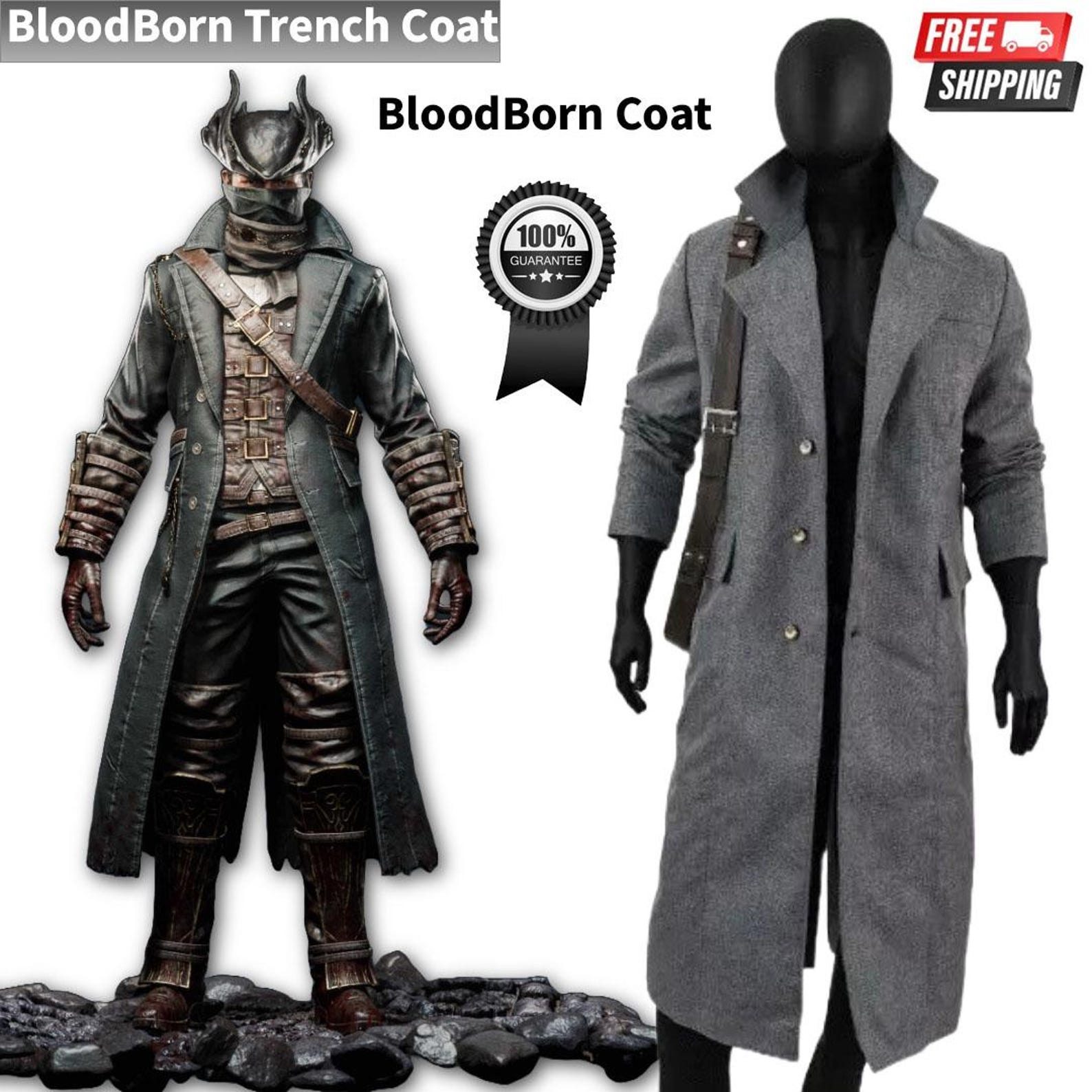 Bloodborne the Hunter Cosplay | Bloodborne Hunter Wool Coat | Grey Long ...